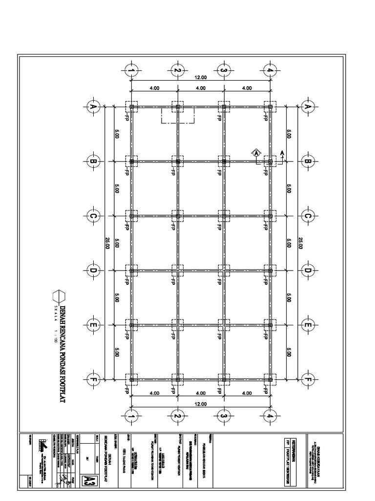 Denah Rencana Pondasi Footplat | PDF