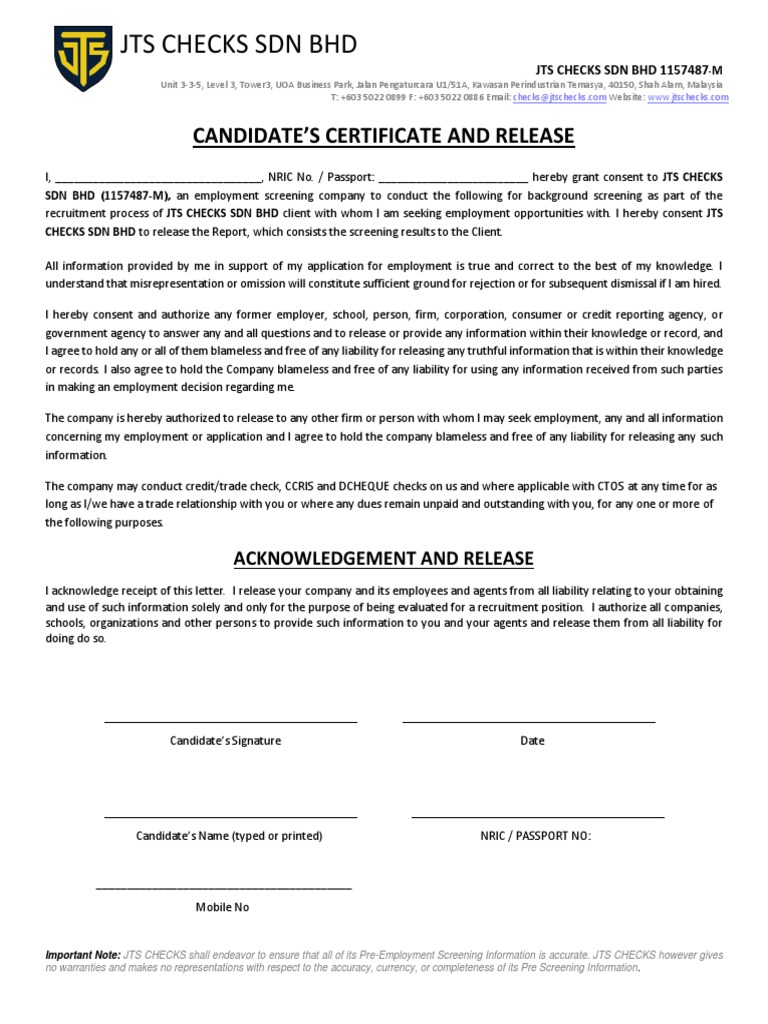 Background Check Consent Form | PDF | Background Check | Government ...