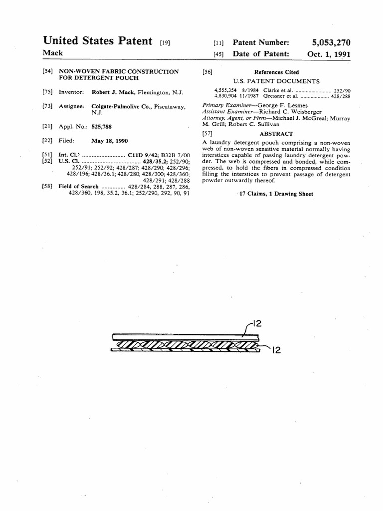 United States Patent (19) : 11 Patent Number: 5,053,270 (45) Date of ...
