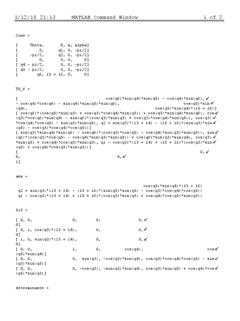 MATLAB Command Window | PDF