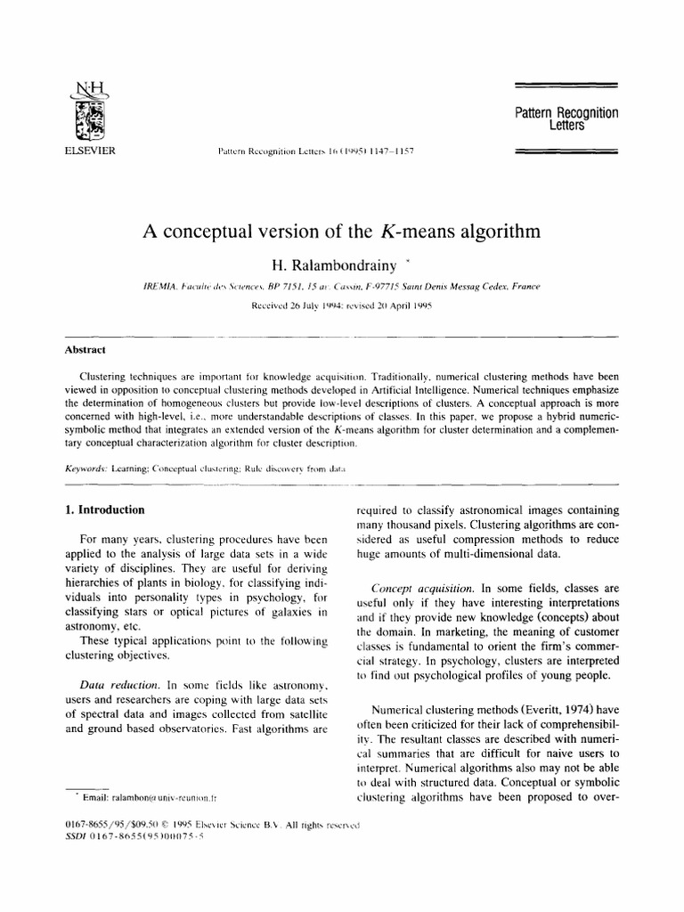 A Conceptual Version of The K-Means Algorithm: Pattern Recognition ...