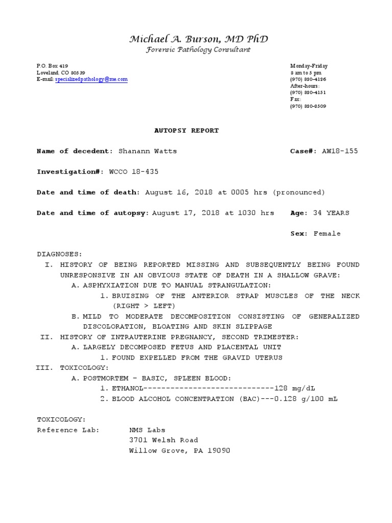 Watts Aggregate Autopsy Reports | PDF | Autopsy | Stomach