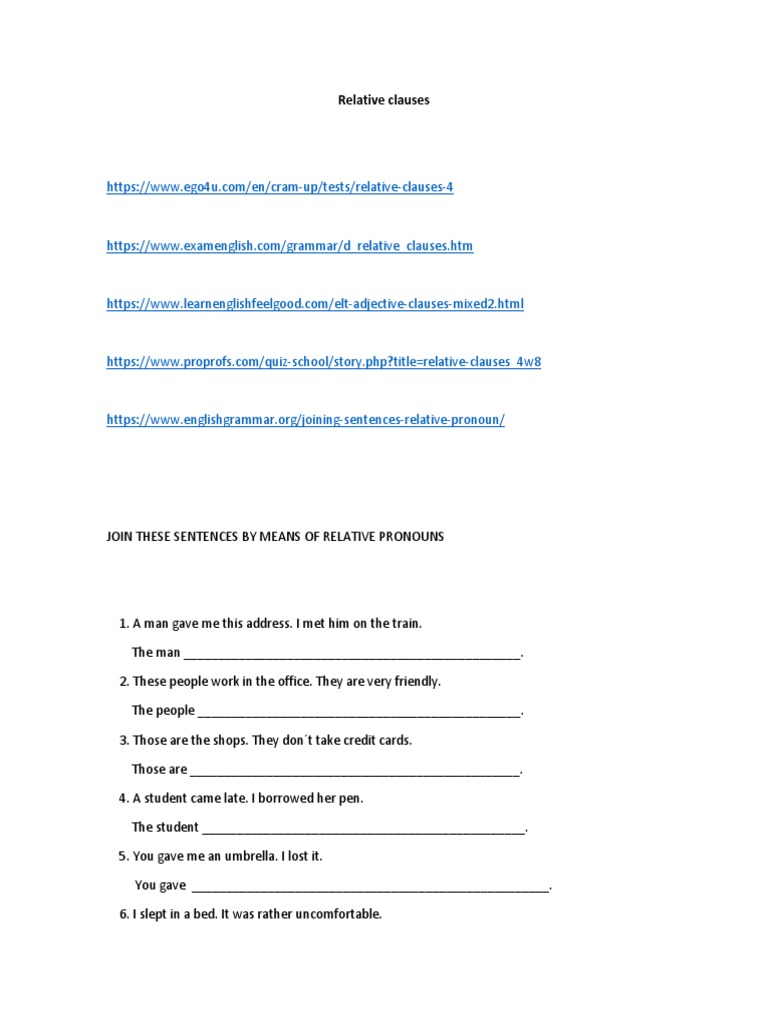 Relative Clauses | PDF | Linguistic Morphology | Language Mechanics