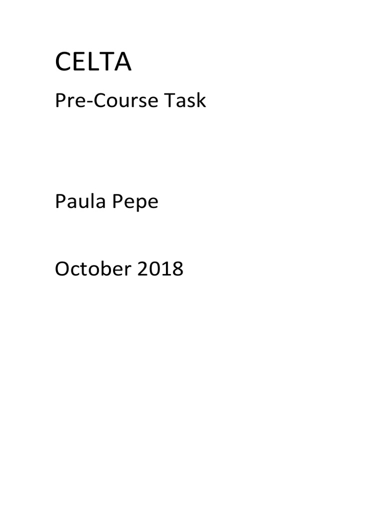 CELTA Pre-Course Task | PDF | Stress (Linguistics) | Verb
