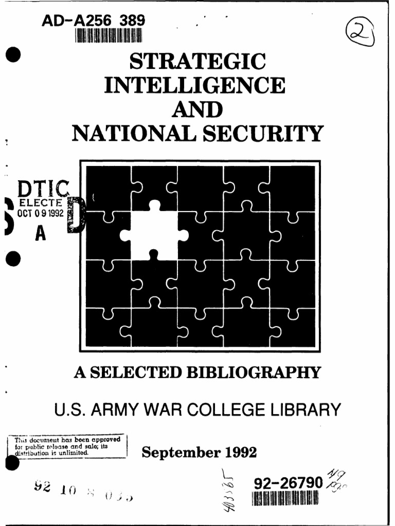 Strategic Intelligence and National Security | PDF