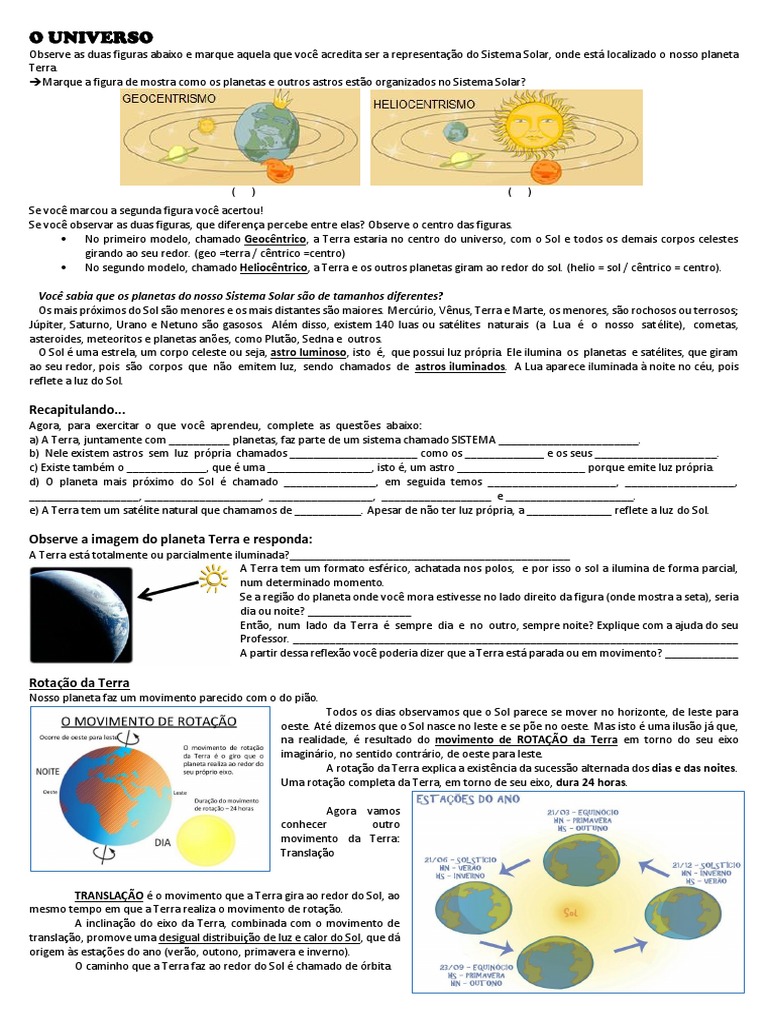 Movimentos Da Terra e Lua | Lua | Planetas