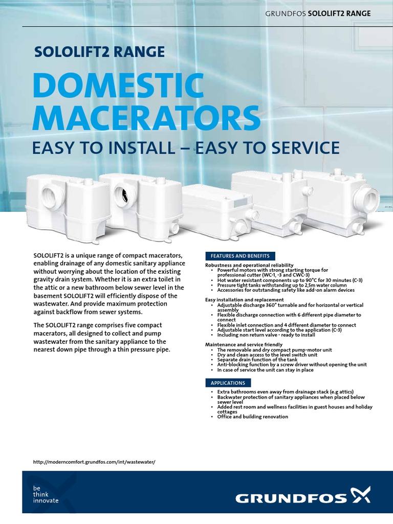 Grundfos Sololift | PDF | Sanitary Sewer | Sanitation