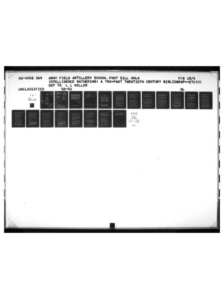 Intelligence Gathering A Two-Part Twentieth Century Bibliography | PDF ...