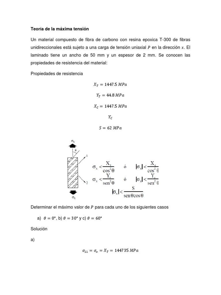 Máxima Tensión y Deformación en Compuestos | PDF | Física Aplicada e ...