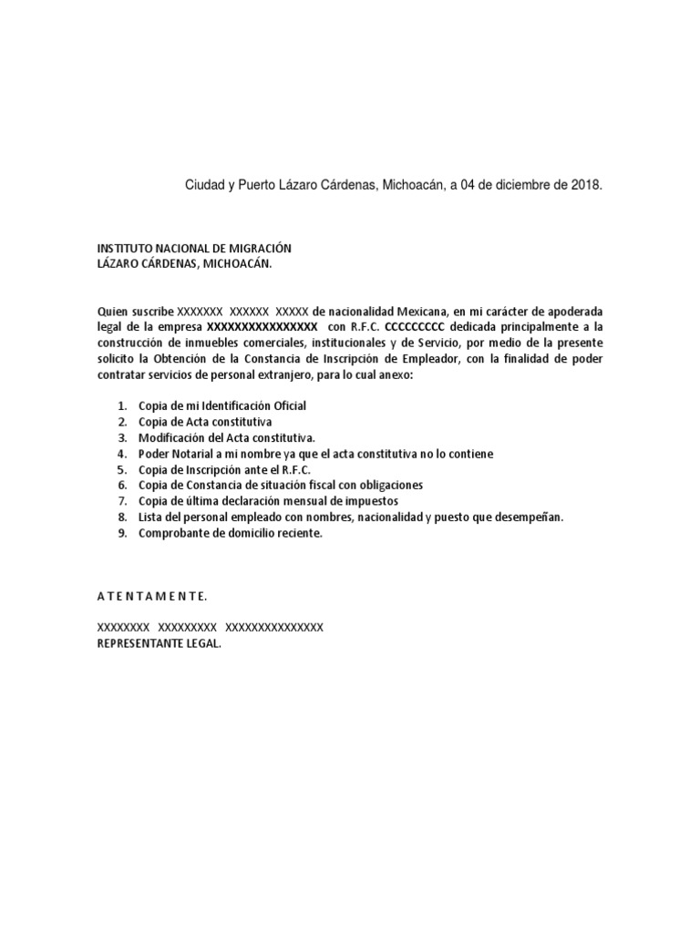 Formato Carta Solictud Inm