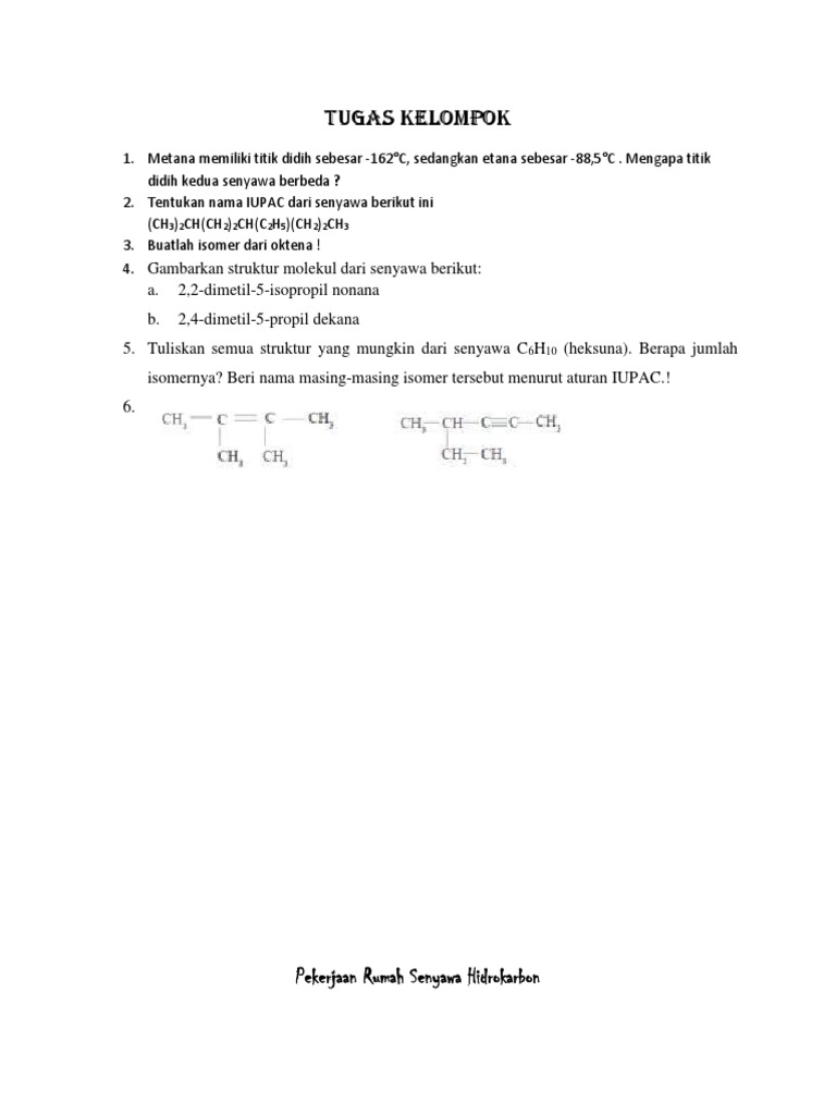 Isomer dan Struktur Heksuna C6H10 | PDF | Sains & Matematika
