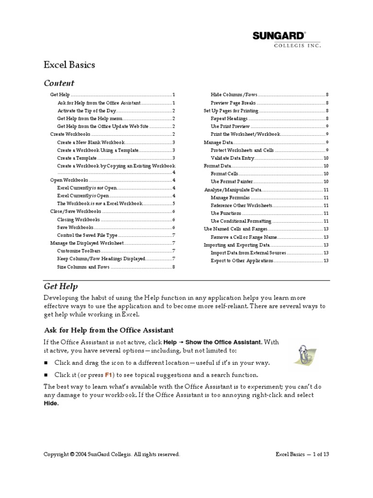 Excel Basics Pdf Comma Separated Values Microsoft Excel
