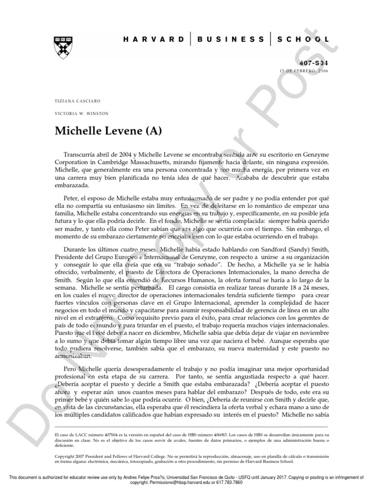 Michelle Levene Embarazada | PDF | El embarazo | San Francisco