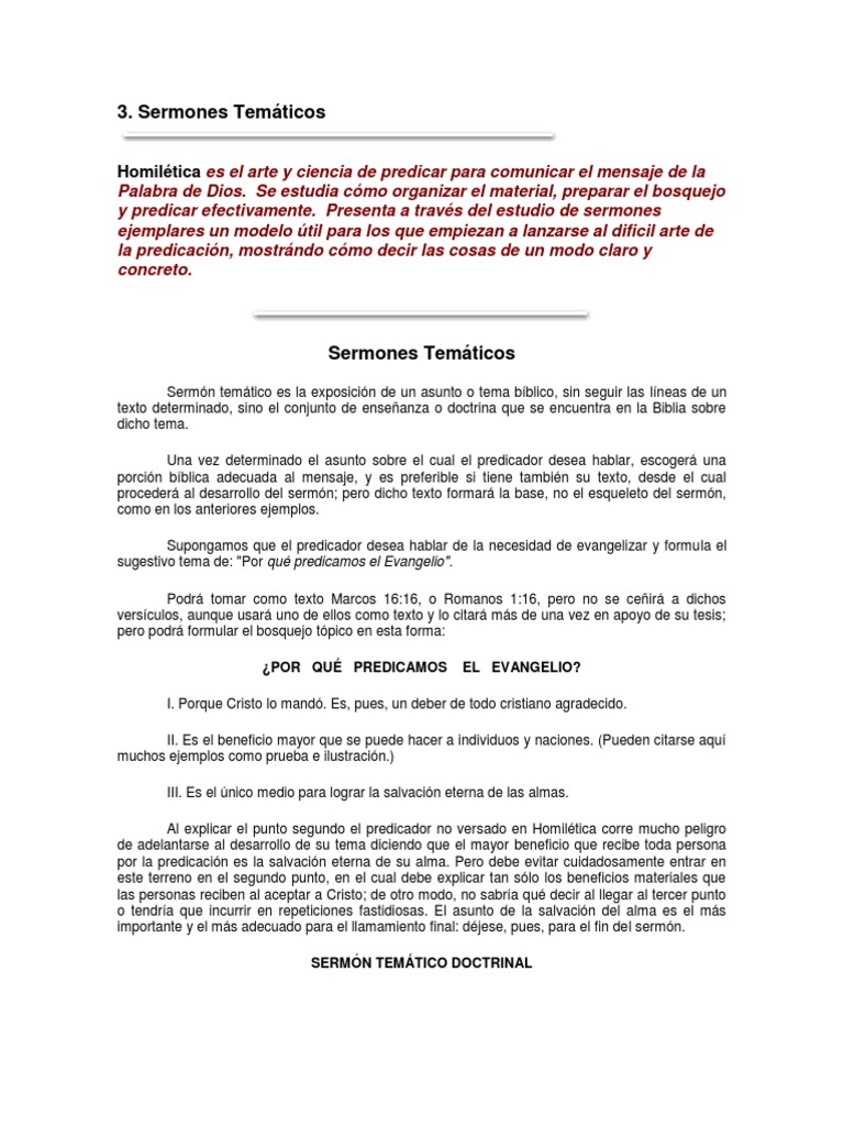 TEMÁTICO | PDF | Sermón | Biblia