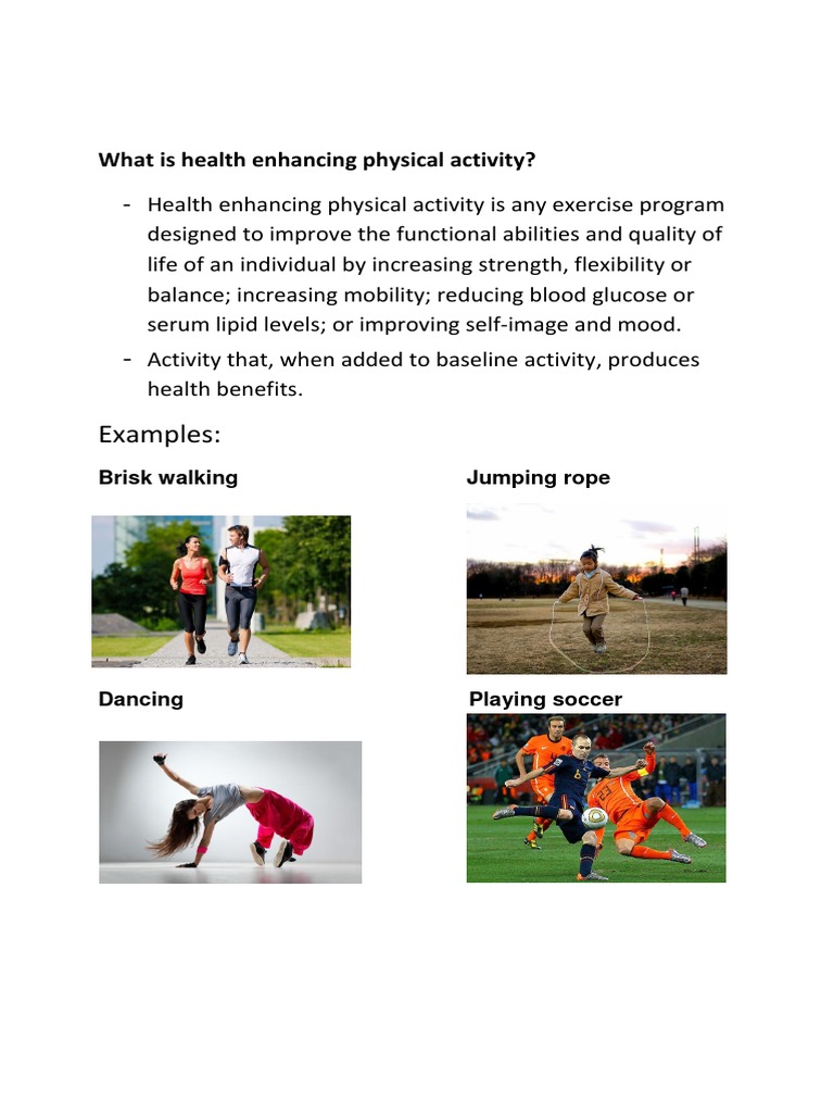 What Is Health Enhancing Physical Activity | PDF | Career & Growth ...