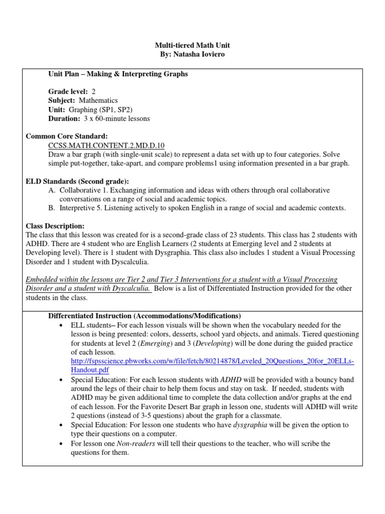 Multi-Tiered Math Unit Plan | PDF | Chart | Educational Assessment