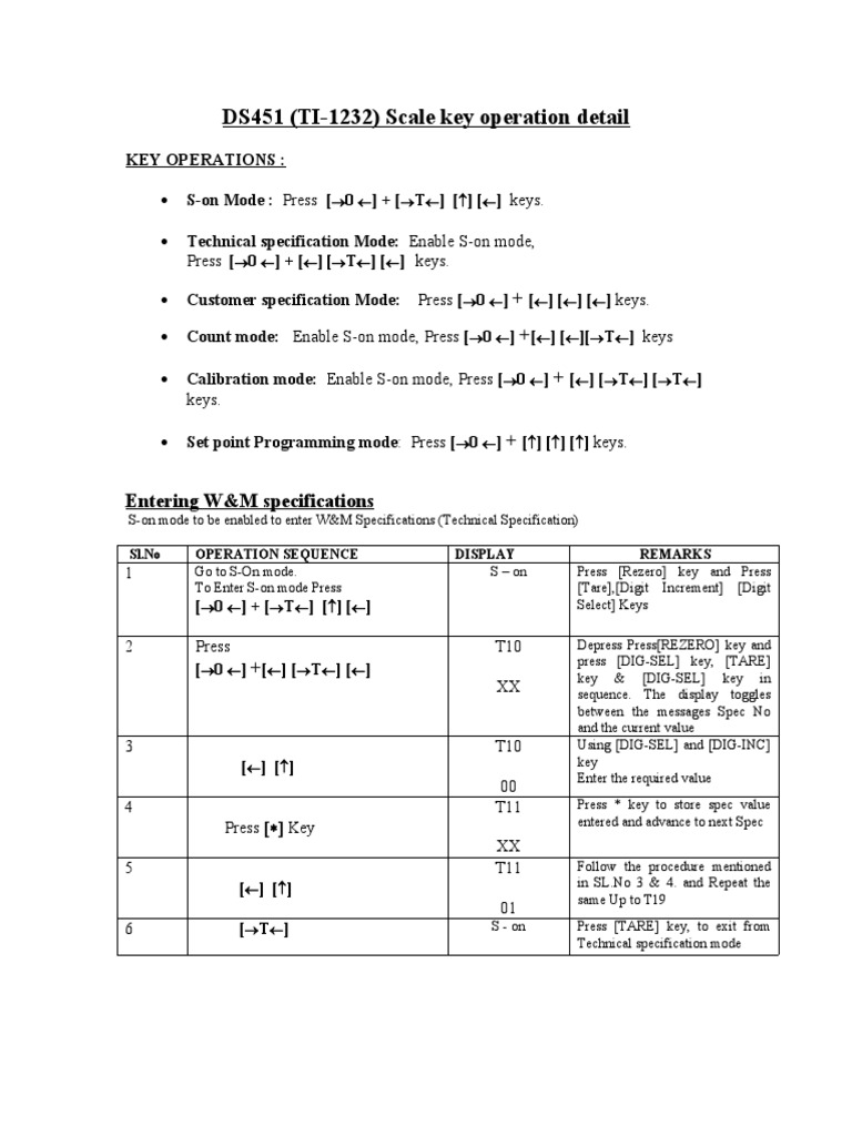 DS451 Weighing Scale Calibration Guide | PDF | Computer Science ...