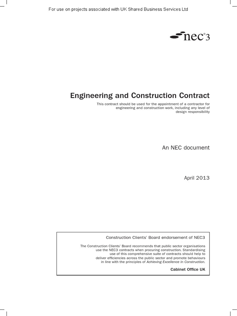 NEC3 Engineering and Construction Contract | PDF | General Contractor ...