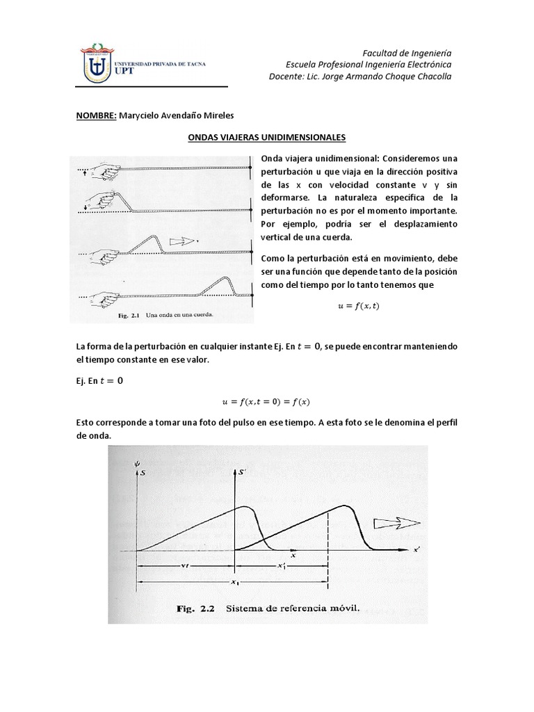 Ejemplos de Ondas Viajeras Unidimensionales | PDF | Olas | Velocidad