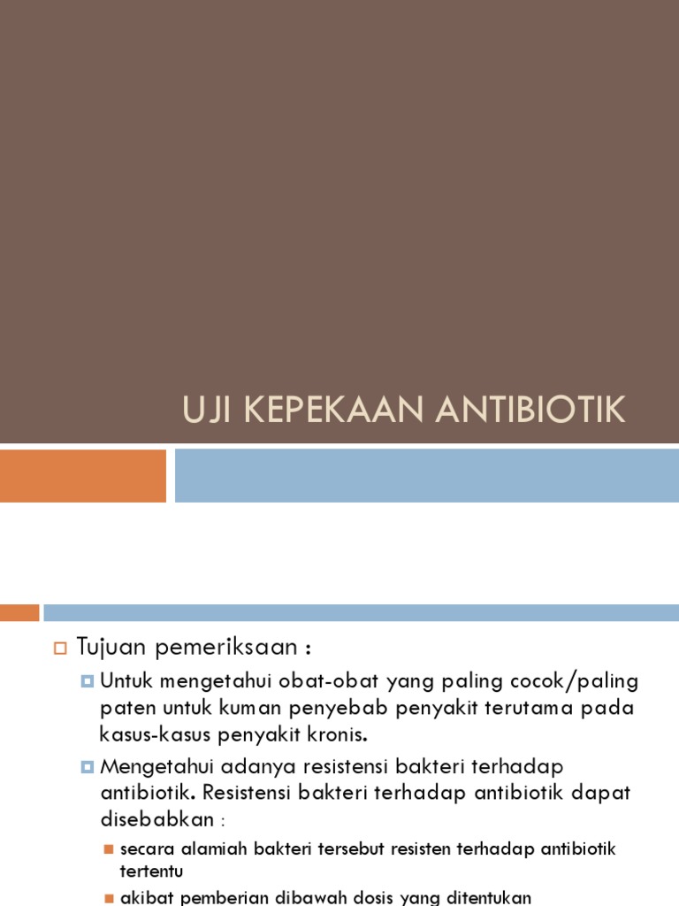 Uji Kepekaan Antibiotik | PDF