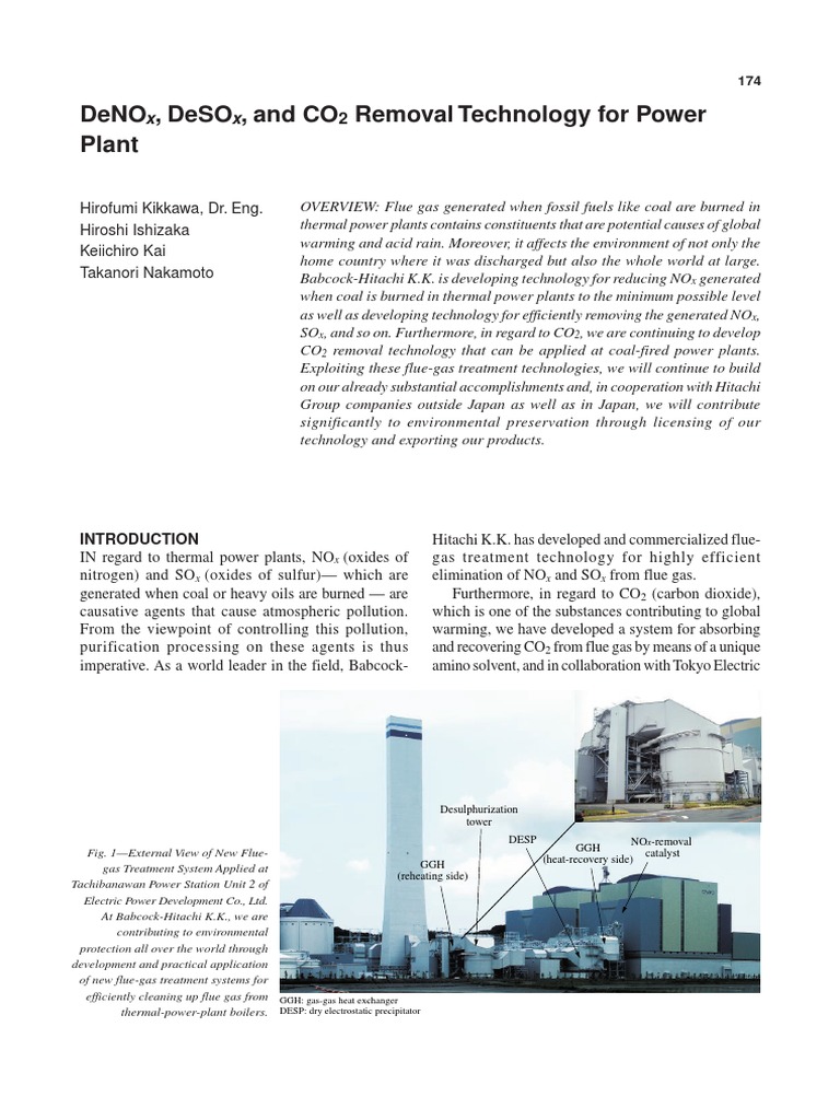 DeNOx, DeSOx, and CO2 Removal Technology For Power PDF | PDF | Coal | N Ox