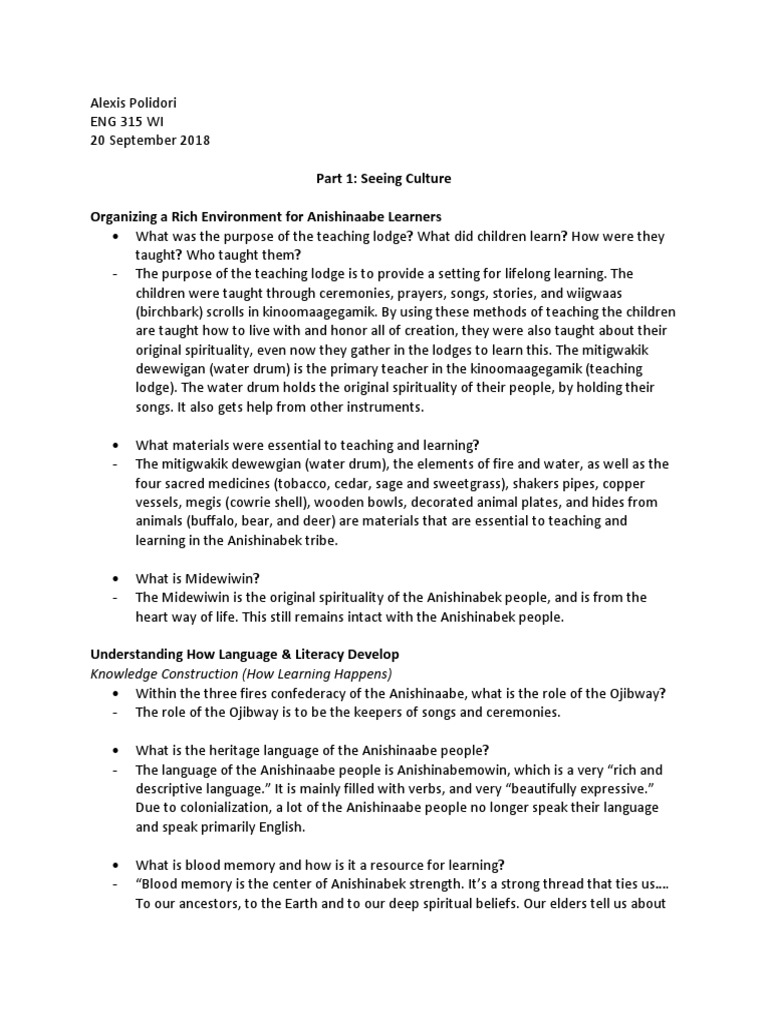 Ziibiwing Center - Eng 315wi | PDF | Teachers | Ojibwe