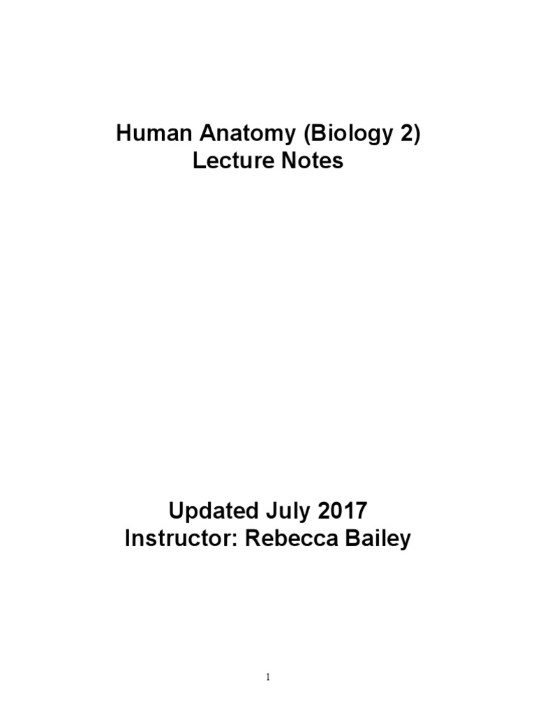 Human Anatomy Lecture Notes Update 2017 | PDF | Bone | Anatomical Terms ...
