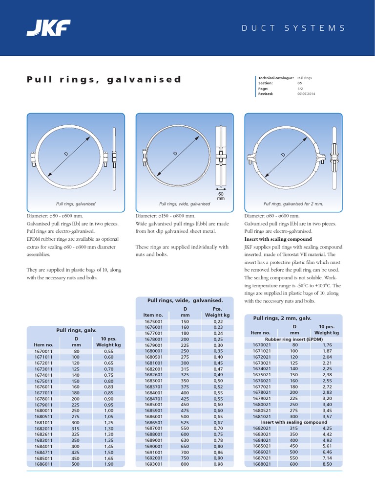 Pull Rings, Galvanised: Duct Systems | PDF | Galvanization | Building ...
