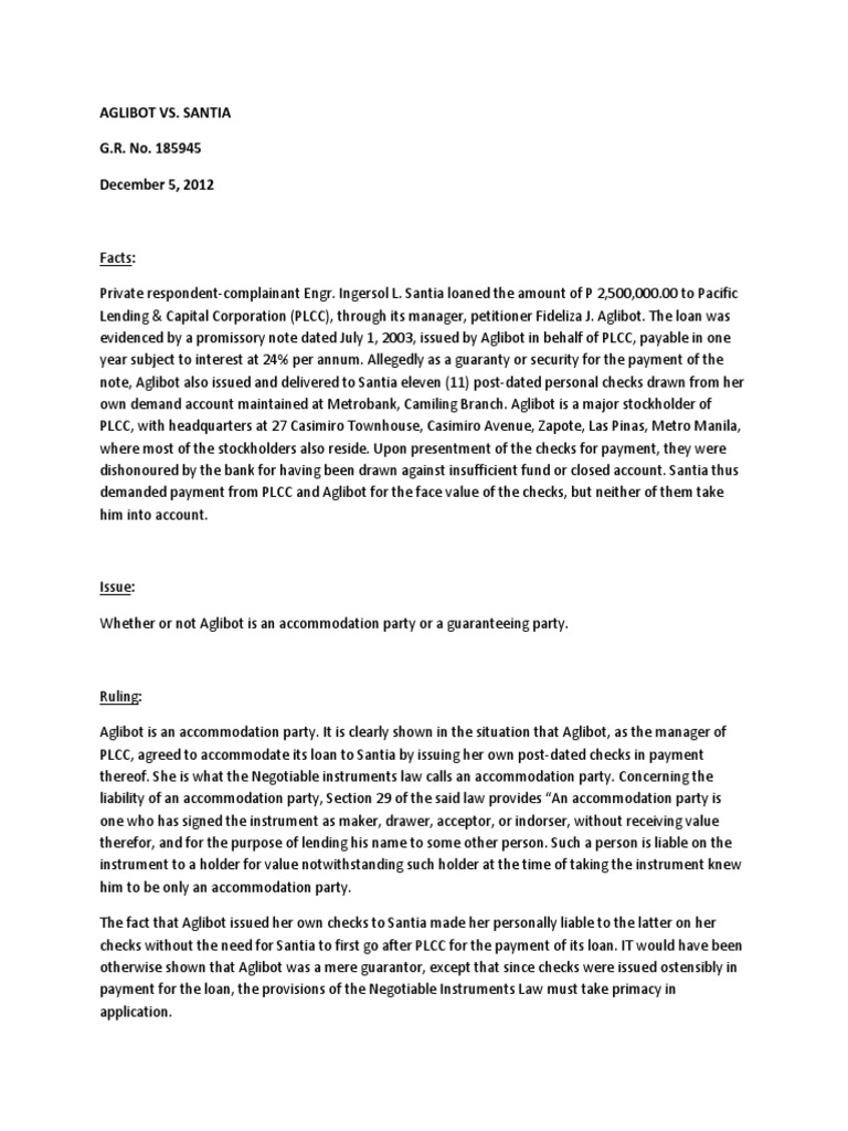Aglibot vs. Santia G.R. No. 185945 December 5, 2012 | PDF | Law