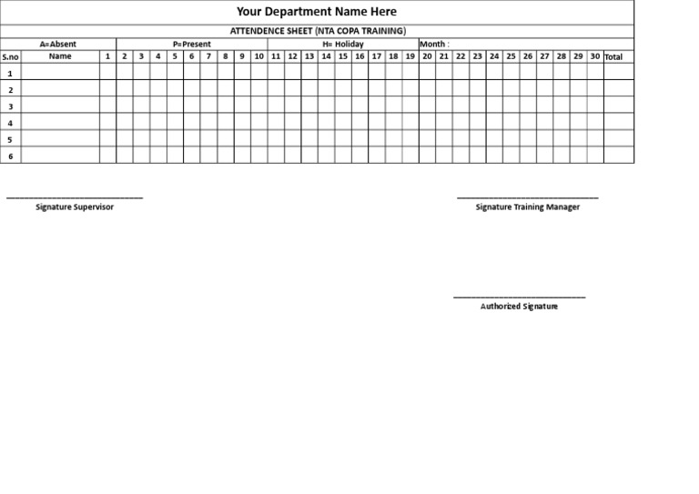 ATTANDENCE Sheet | PDF