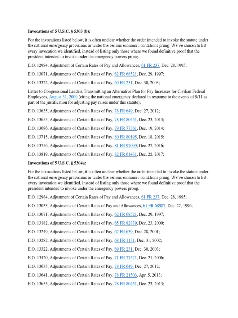5 USC 5303b and 5304a | PDF | United States Code | United States ...