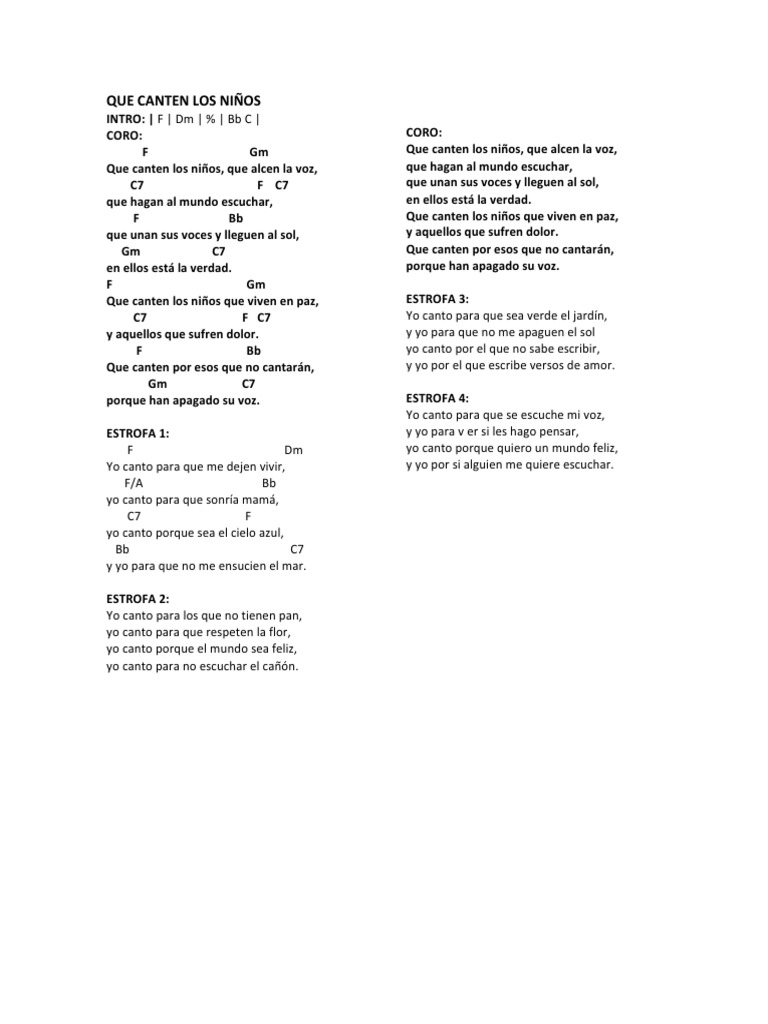 Que Canten Los Niños | PDF | Entretenimiento (general)