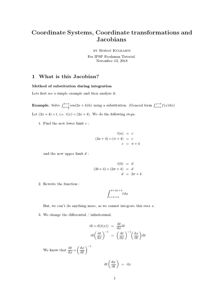 Understanding Jacobians | PDF | Coordinate System | Integral