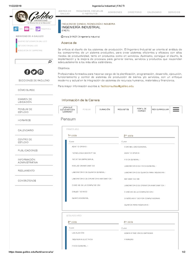 Unicah Plan De Estudio Industrial Pdf Ingeniería Industrial