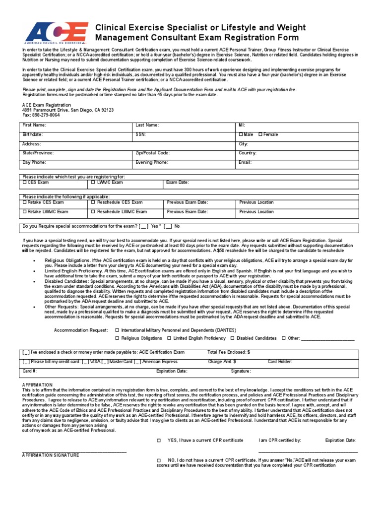 Ces Form | Download Free PDF | Personal Trainer | Americans With ...