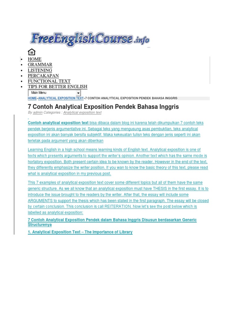 7 Contoh Analytical Text | PDF | Indonesia | Libraries