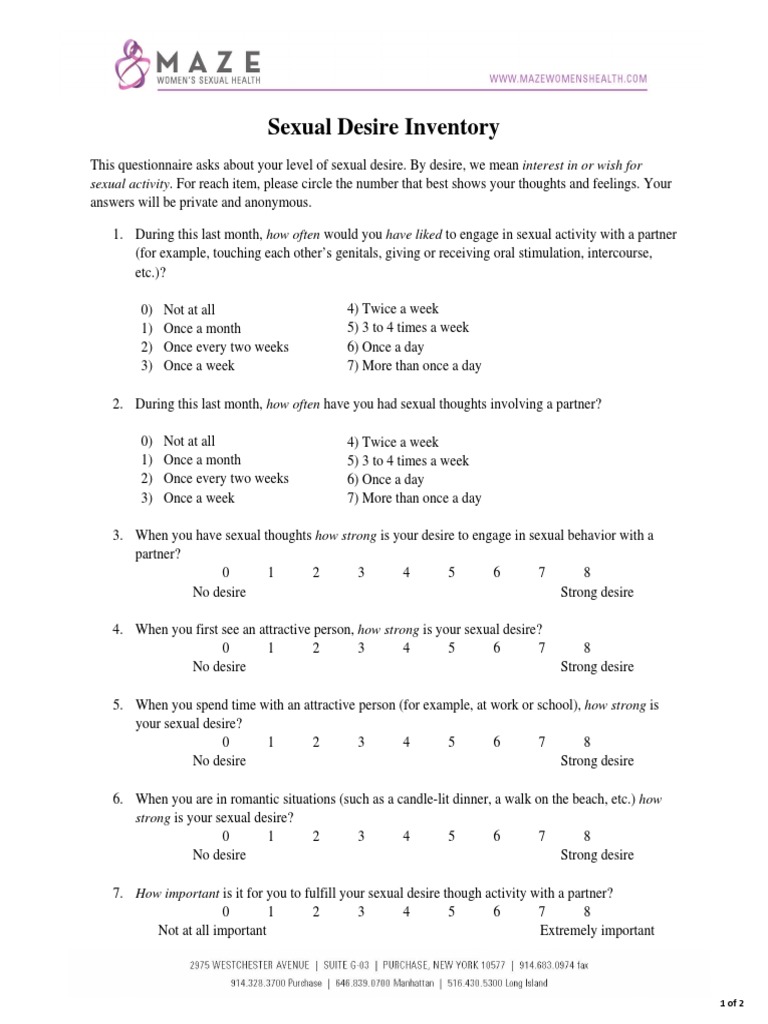 Sexual Desire Inventory | PDF | Human Sexual Activity | Sexual Reproduction