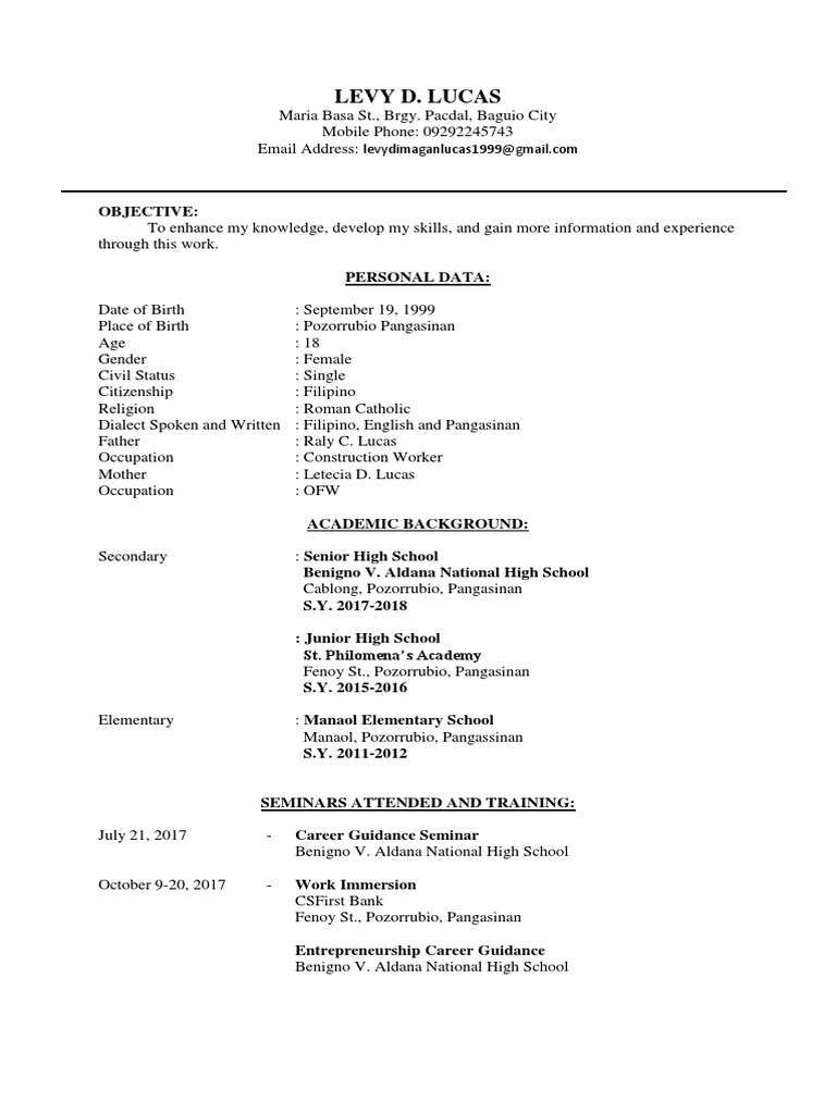 Levy Lucas Resume | PDF | Behavior Modification