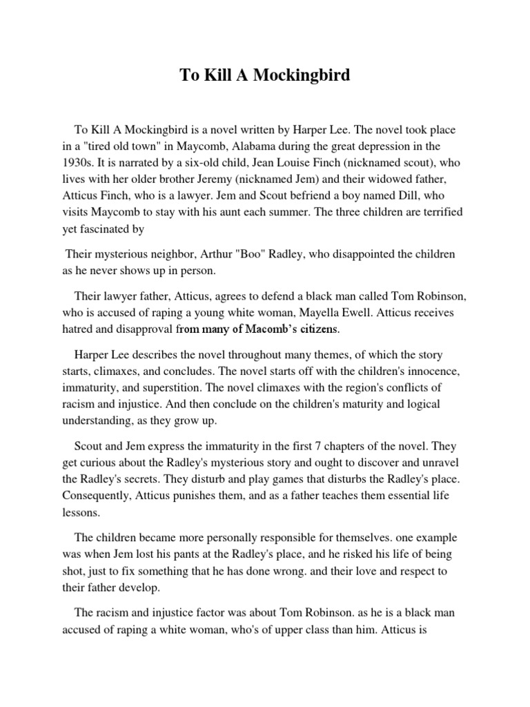 To Kill A Mockingbird MkII.docx | To Kill A Mockingbird