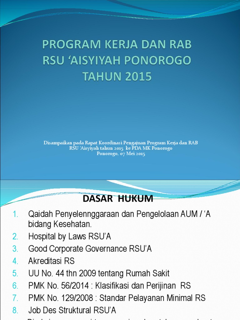 Presentasi Proker Rab 2015 | PDF
