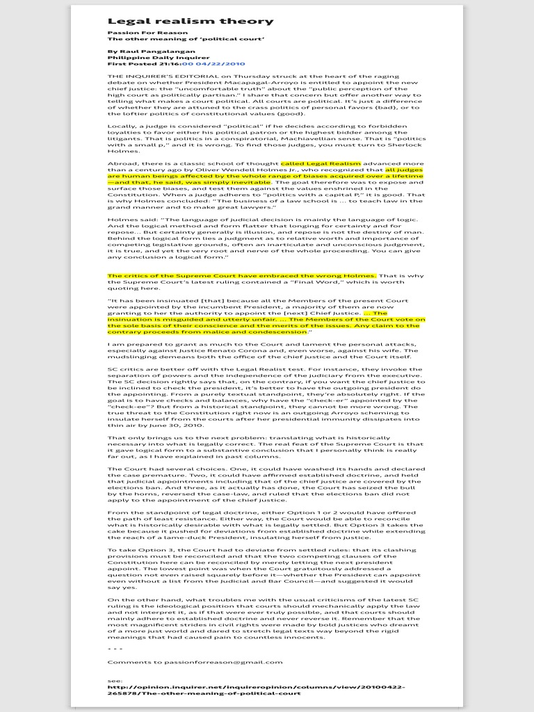 Legal Realism | PDF | Judiciaries | Judge