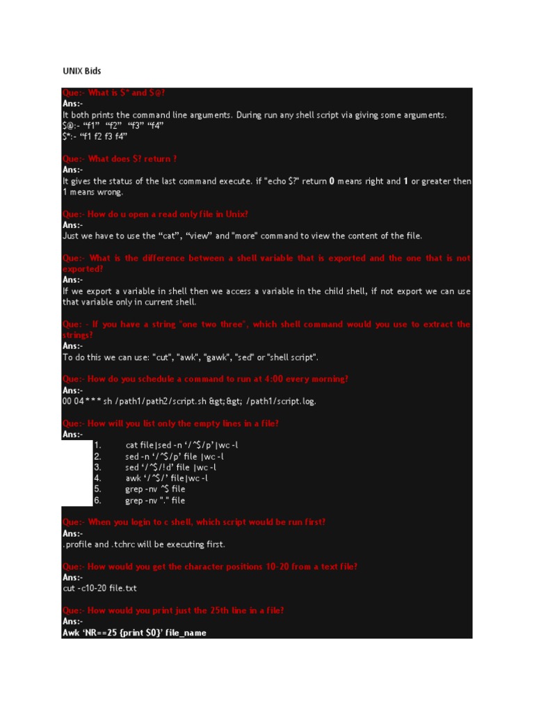 Unix Basic Question | PDF | Command Line Interface | Transmission Control Protocol