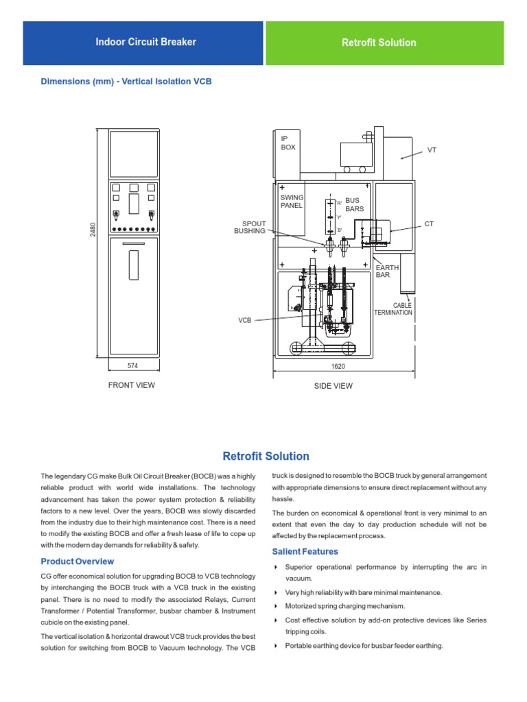 Retrofit Solution Indoor Circuit Breaker: Dimensions (MM) - Vertical ...