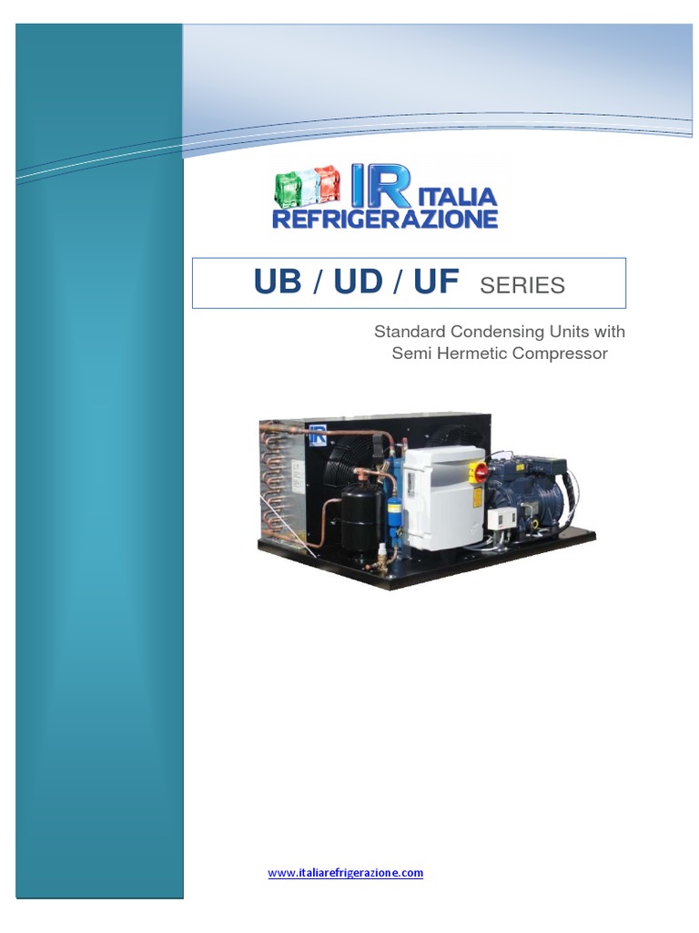 UB UD UF Standard Condensing Units With S.E. | PDF | Refrigeration | Hvac