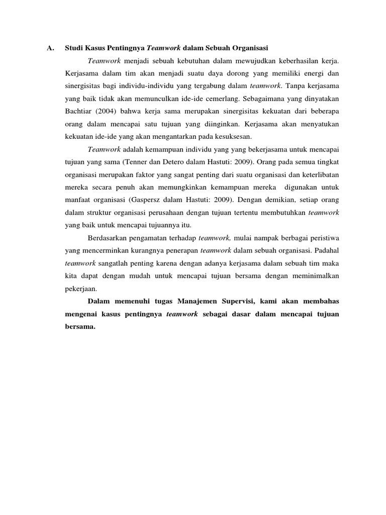 Teamwork Penting | PDF