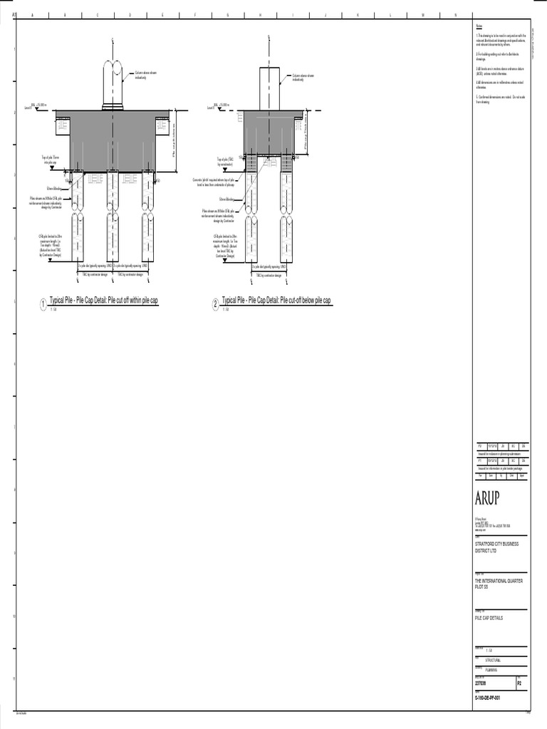 Typical Pile - Pile Cap Detail: Pile cut off within pile cap 1 Typical ...