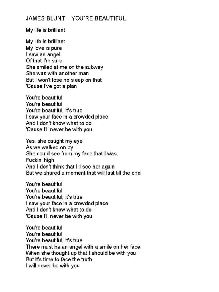 James Blunt - You'Re Beautiful | PDF