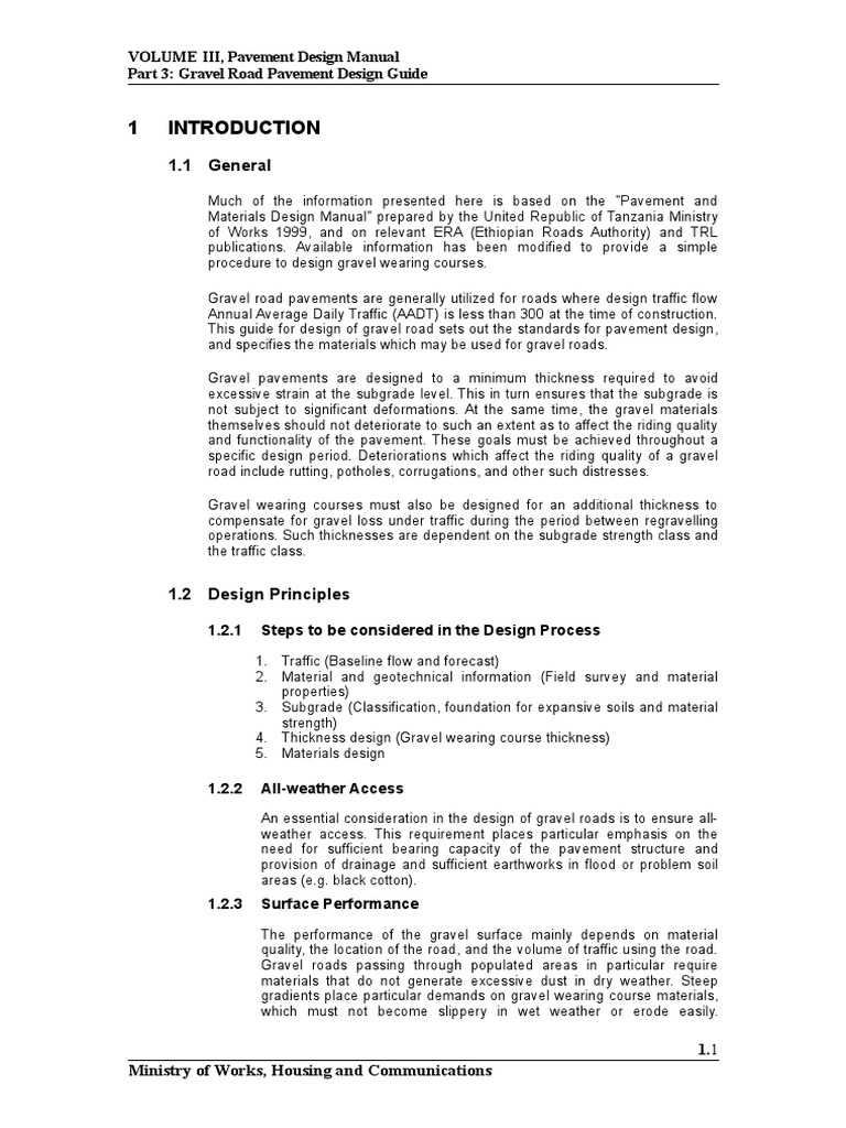 Gravel Road Pavement Design Guide | PDF | Road | Road Surface