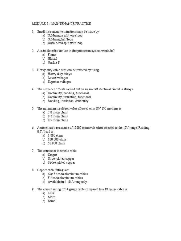 Easa Module 7 PDF | PDF | Cable | Corrosion