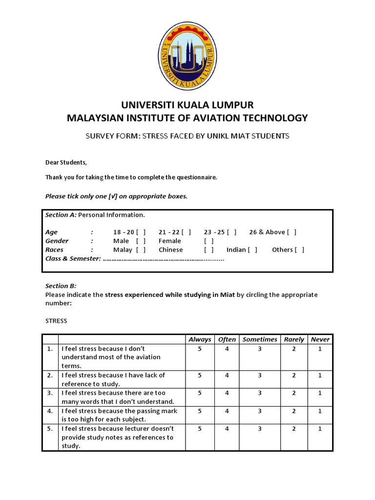Questionaire On Stress Research | PDF | Stress (Linguistics) | Stress ...